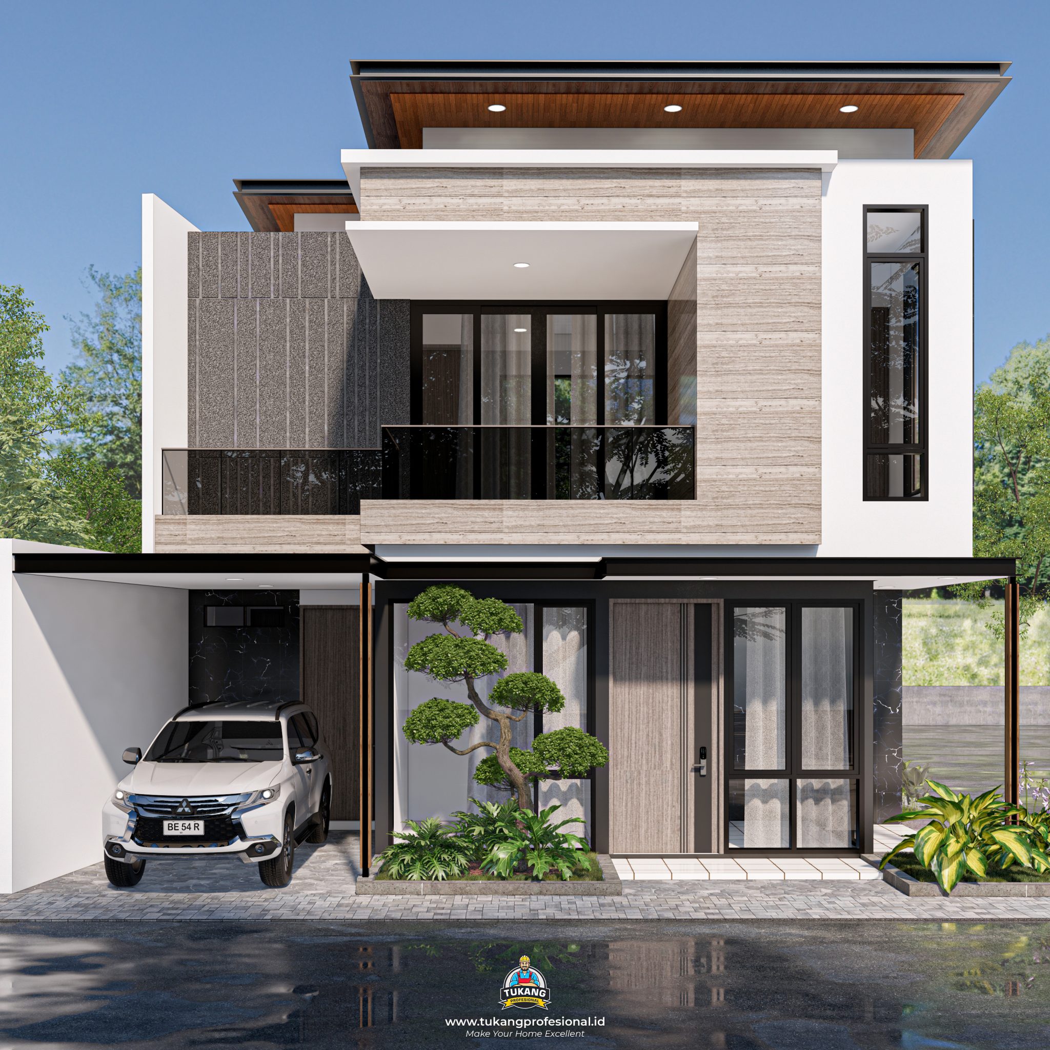 Desain Rumah Modern Tropis 2 Lantai 9 x 15 Meter – Tukangprofesional.id ...